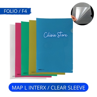 Jual MAP PLASTIK L INTERX FOLIO / F4 MAP SELIP CLEAR SLEEVES LEMBARAN | Shopee Indonesia