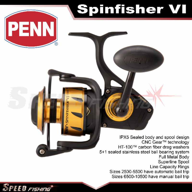 Jual Reel Penn Spinfisher VI 2500 3500 4500 5500 6500 7500 8500 9500 ...