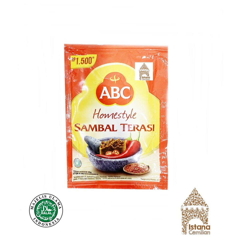 Jual ABC Sambal Terasi Sachet 20 Gram Indonesia|Shopee Indonesia
