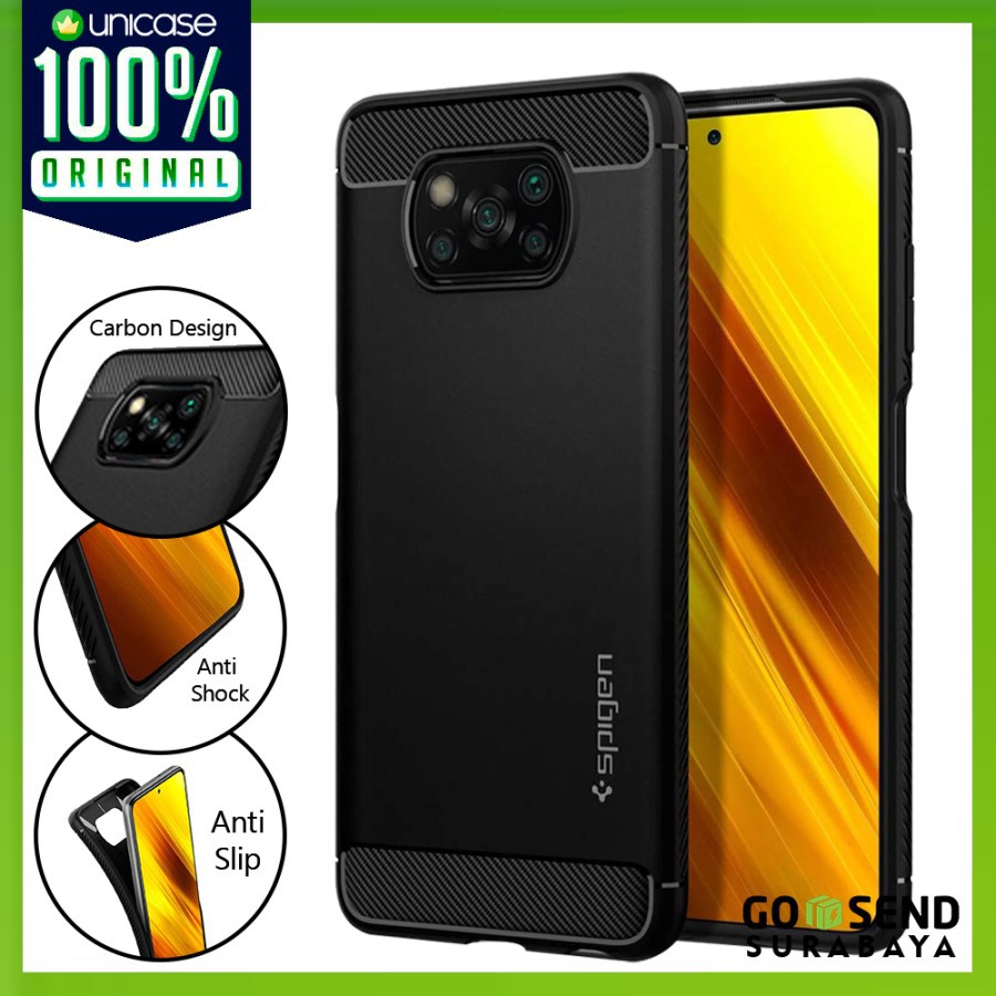Case Xiaomi Poco X3 PRO / X3 NFC Spigen Rugged Armor Carbon Softcase Casing | Shopee Indonesia