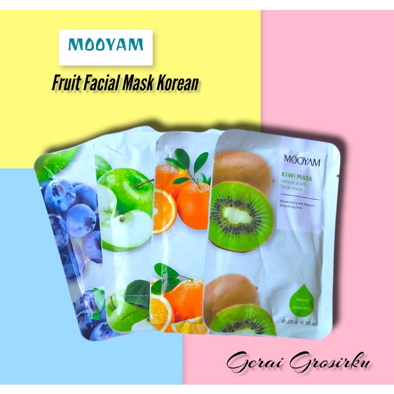 Jual MASK MOOYAM Fruit Facial Mask Korean Face Mask ( satuan ) | Shopee ...