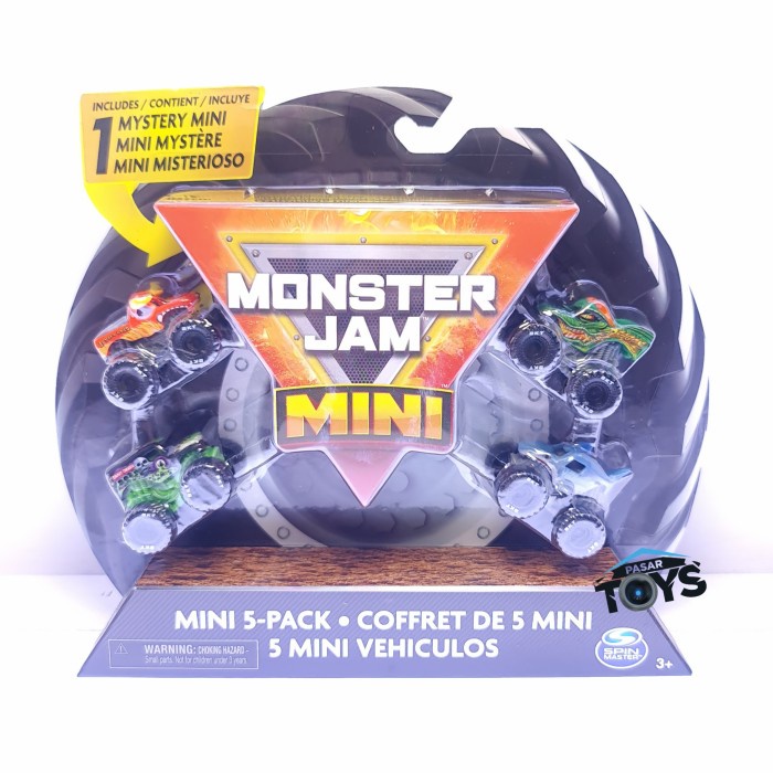 Jual Monster Jam Mini 5 Pack Collectible Monster Trucks with 1 Mystery ...