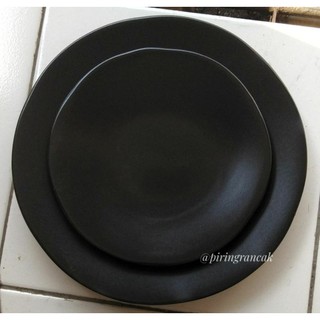 Jual Dinner plate Black series / piring makan keramik hitam cantik ...