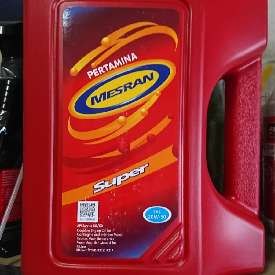Jual Oli Mobil Pertamina Mesran Super 20W 50 Galon 4L API SG/CD Jaso MA Mesin Industri Genset ...
