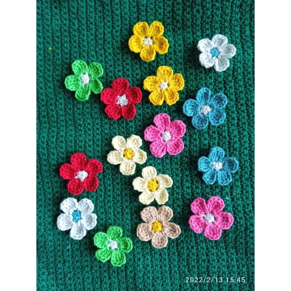Jual Aplikasi bunga rajut bahan benang sulam (A-2) | Shopee Indonesia