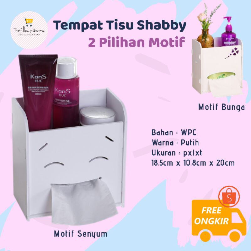 Jual Kotak Tisu 2 in 1 tempat tisu shabby chic box tisu kotak tisu ...