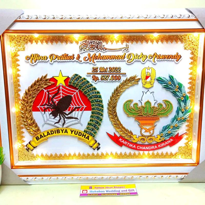 Jual Mahar Pernikahan Logo TNI / Mahar Batalyon Infanteri 527/Baladibya ...