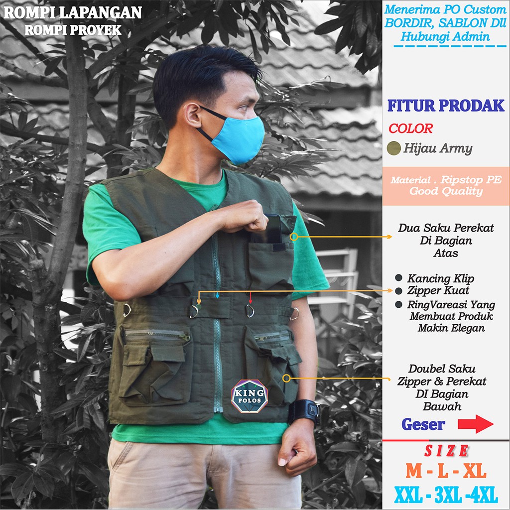 Jual ROMPI MANDOR PROYEK LAPANGAN | VEST ROMPI MURAH PRIA WANITA | VEST ...