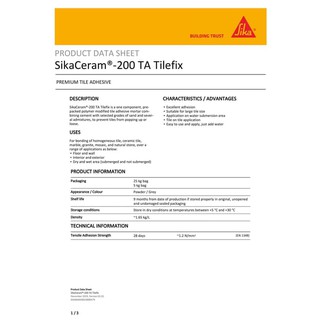 Jual Sika Ceram 200 TA Tilefix 25 Kg - Perekat Keramik Tile on Tile ...