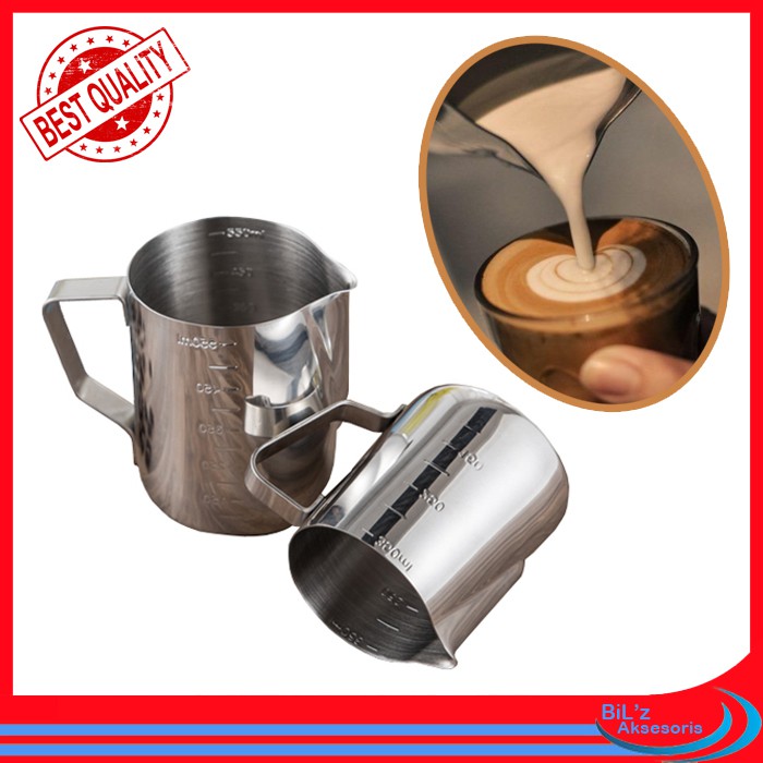 Jual ART4 Cangkir Gelas Stainless 350ml Milk Jug Susu stainless steel ...
