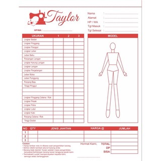 Jual Nota Jahit Indonesia|Shopee Indonesia