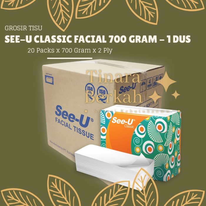 Jual Tissue SEE-U Classic Facial 700 Gram Tisu Wajah SEEU 1 DUS KARTON ...