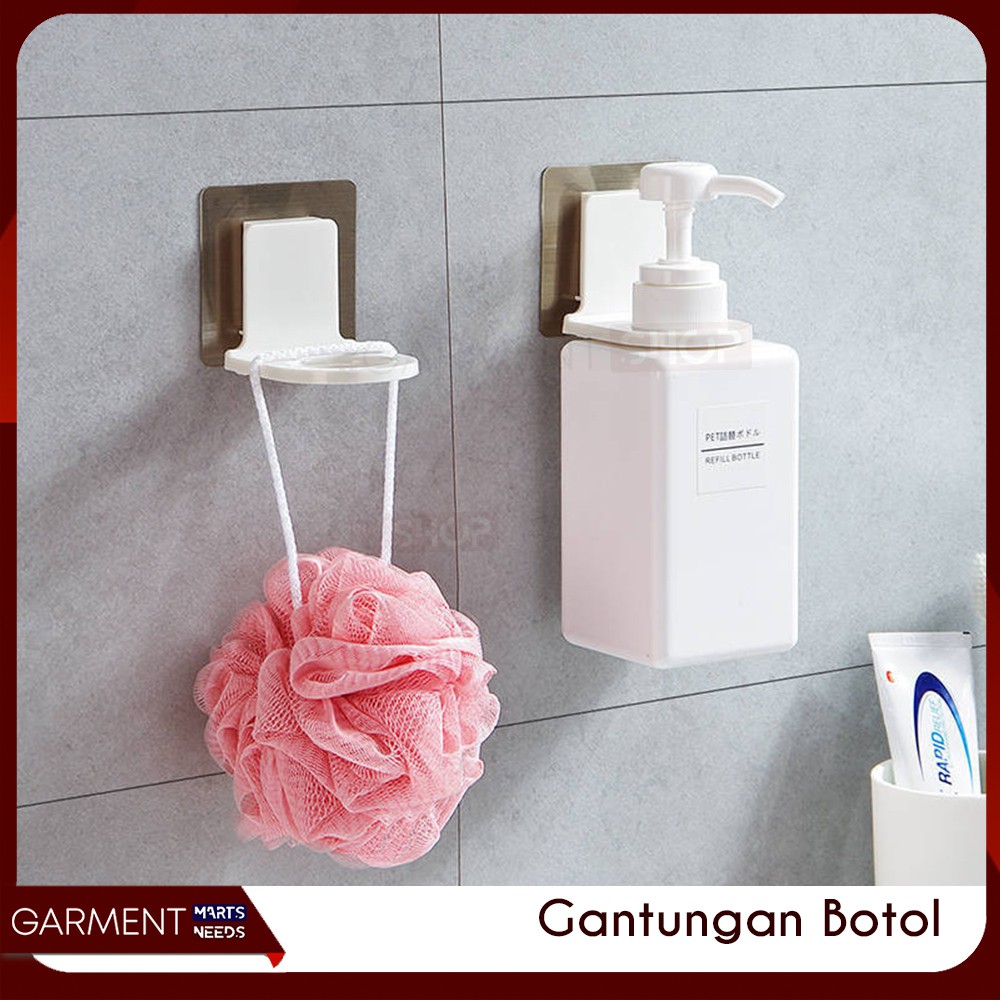 Jual Gantungan Botol Sabun Shampo Hand Sanitizer Rak Dinding Tempel ...