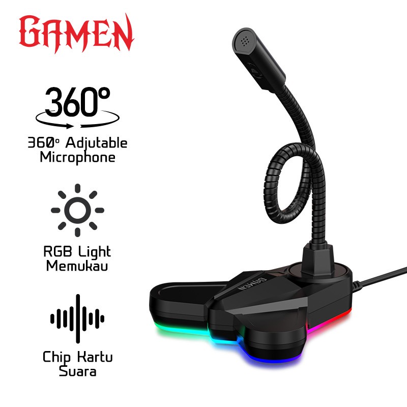 Jual GAMEN Gaming Microphone RGB Lightning Plug & Play Decoding Chip ... Jual GAMEN Gaming Microphone RGB Lightning Plug & Play Decoding Chip ...