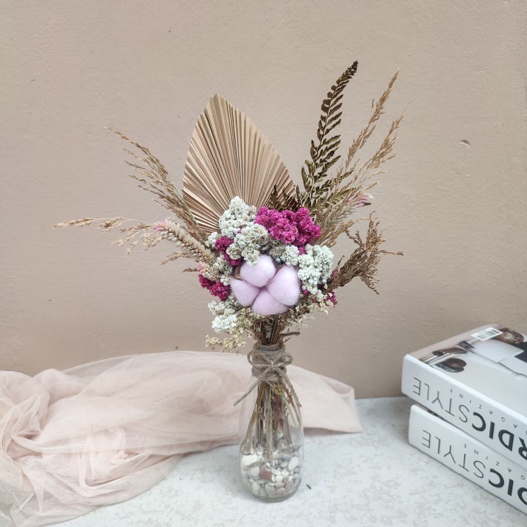 Jual Gema set | vas bunga | bunga kering | dried flower | vas kaca ...