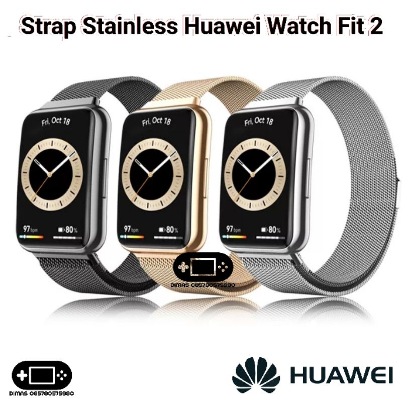 Jual Strap Stainless Huawei Watch Fit 2 Tali Jam Steel Milanese Loop ...