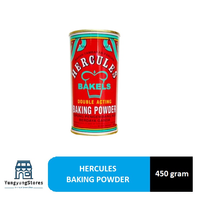Jual Hercules Baking Powder Double Acting Kaleng 450 gram | Shopee ...