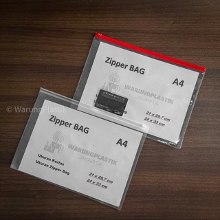 Jual Map Plastik Zipper Pocket Zip Bag Plastik Map Bening Serbaguna A4 ...