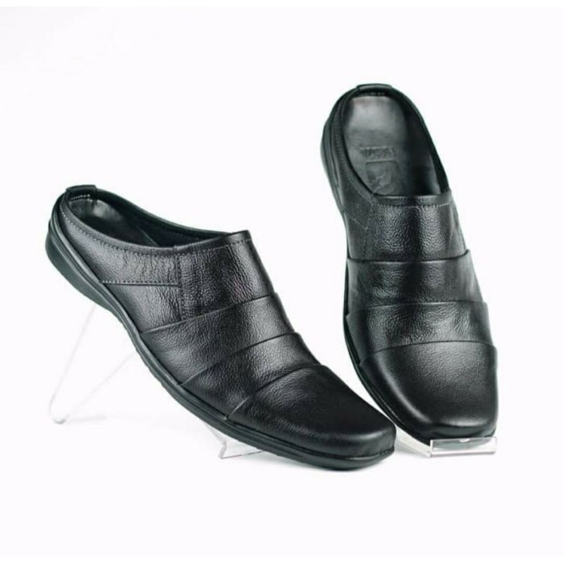 Jual sepatu slop pria bustong kulit asli | Shopee Indonesia