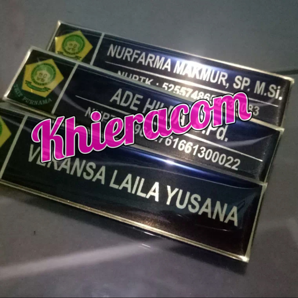 Jual Nama Dada Papan Nama Name Tag Kuningan Indonesia|Shopee Indonesia