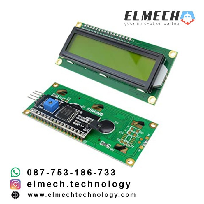 Jual LCD 16x2 TERMASUK MODUL I2C YELLOW KUNIG Indonesia|Shopee Indonesia