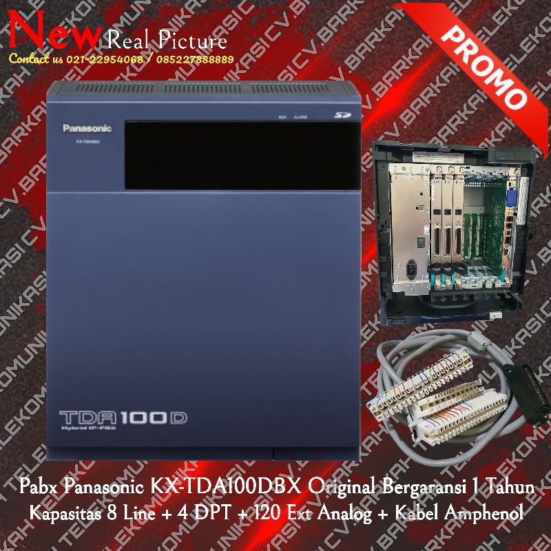 Jual Pabx Panasonic KX-TDA100D kapasitas 8 Line 4 DPT 120 Extension ...