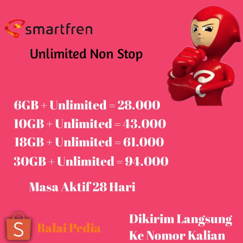 Jual Data Smartfren Unlimited Non Stop ( Inject ) | Shopee Indonesia