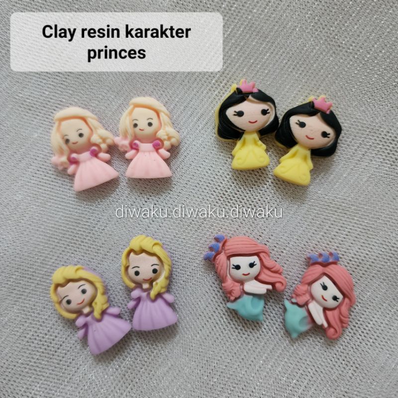 Jual Resin clay karakter motif putri (1 biji) | Shopee Indonesia