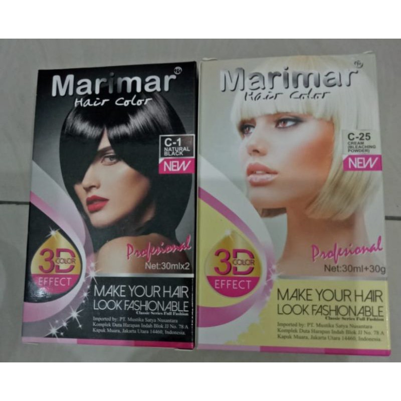 Jual Marimar Hair Color 3D EFFECT 30ML X 2.Hitam&Bleching | Shopee ...