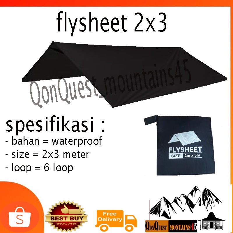 Jual Flysheet tenda type bushcraft 2 m x 3 m atap tenda waterproof ...