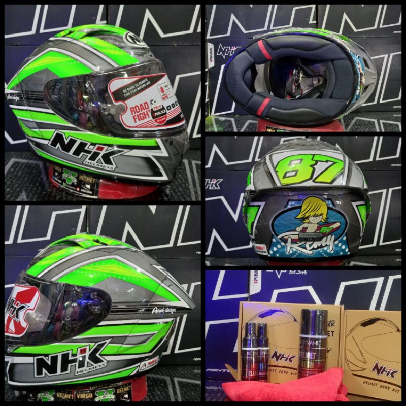 Jual Nhk Helm GPR TECH STREET REMY Grey Green Spesial Edition+pinloc ...