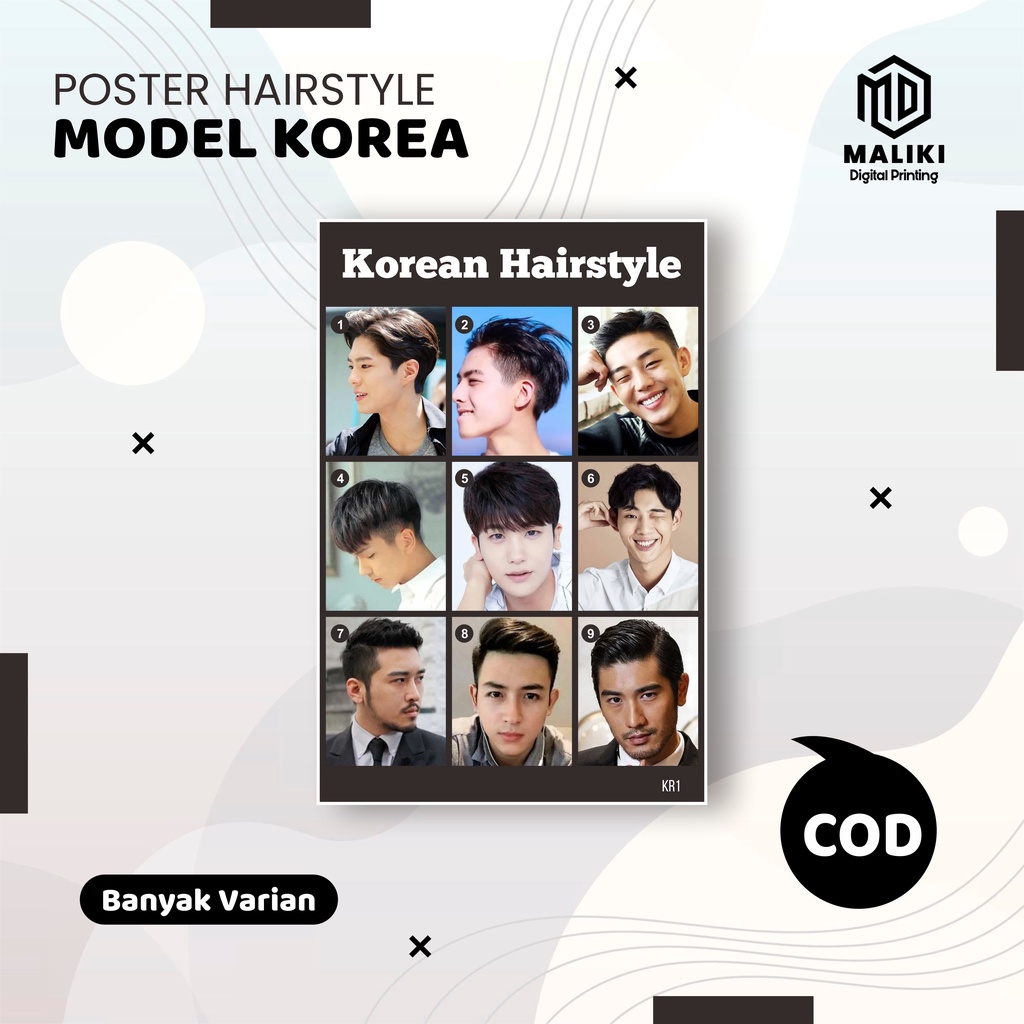 Jual Poster Potong Rambut Korean Hairstye / gaya rambut Pria korea ...