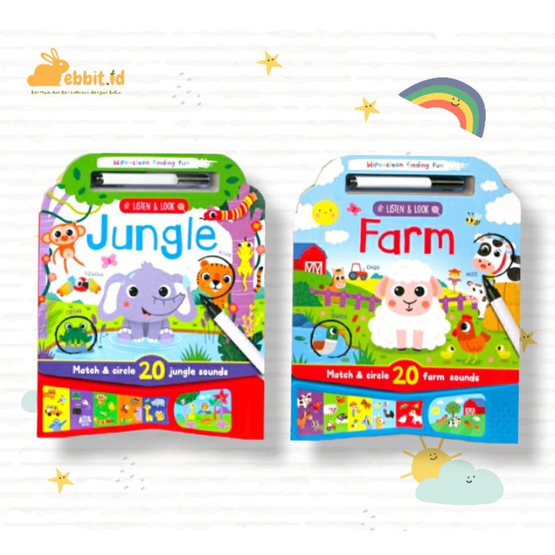 Jual Sound Book : Learn & Look Jungle / Learn & Look Farm (Wipe And ...