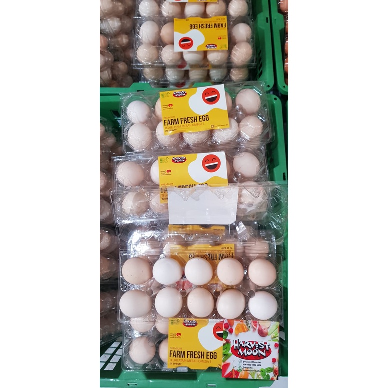 Jual HarvestMoon Telur Ayam Kampung Omega 3 Merah Per Tray | Shopee ...