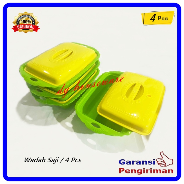 Jual Prasmanan Wadah Saji Makanan Basi Plastik Segi Bpa Free ( 4 Buah ...