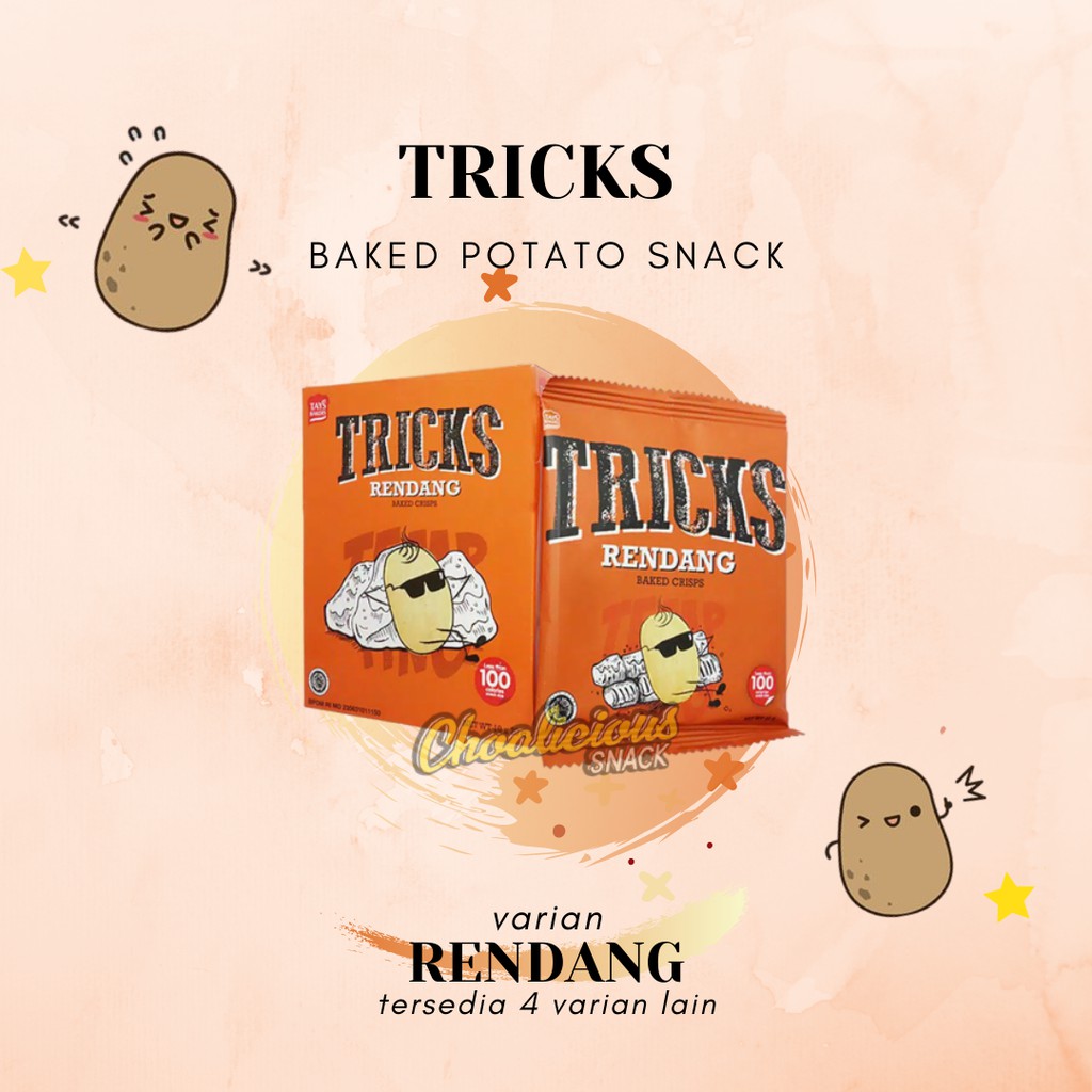 Jual SNACK TRICKS BAKED POTATO CRISPS RENDANG | Shopee Indonesia