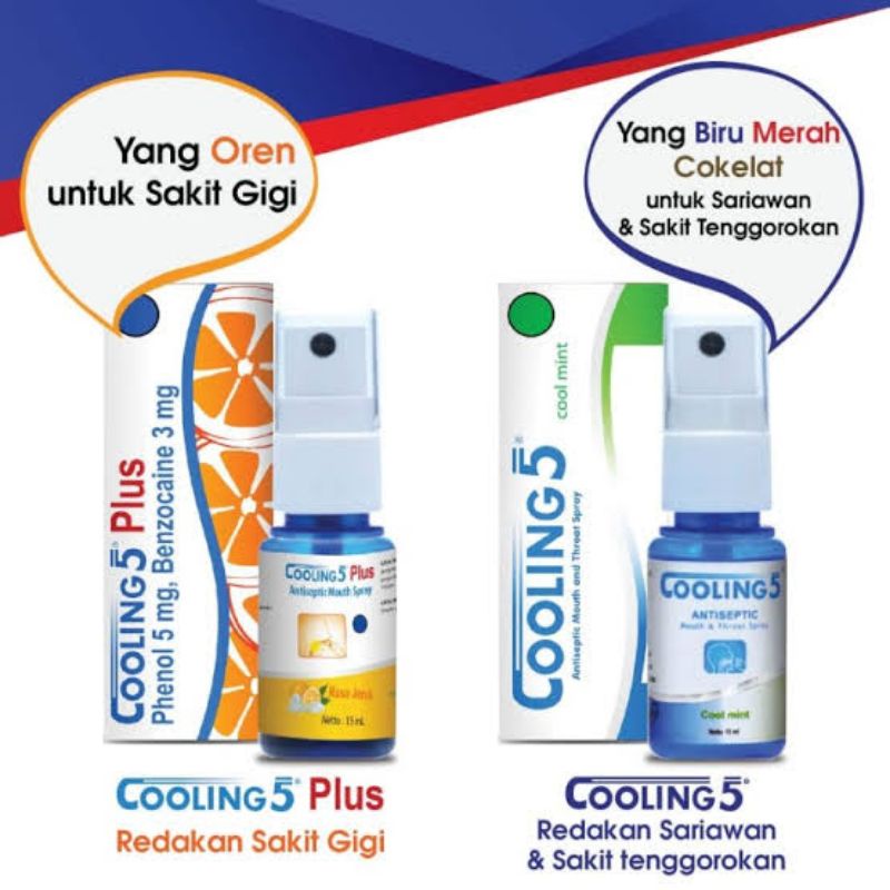 Jual COOLING 5 MOUTH SPRAY 15 ML DAN COOLING 5 PLUS SPRAY OBAT SAKIT