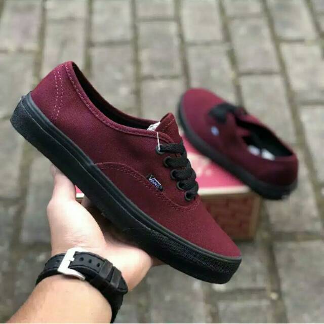 Jual SEPATU VANS AUTHENTIC MAROON HITAM SNEAKEARS PREMIUM ERA SK8 BNIB ...