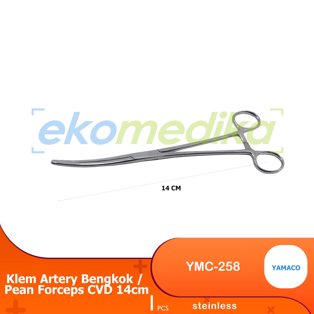 Jual Klem Bengkok 16cm YAMACO YMC-260 Klem Artery Bengkok | Pean ...