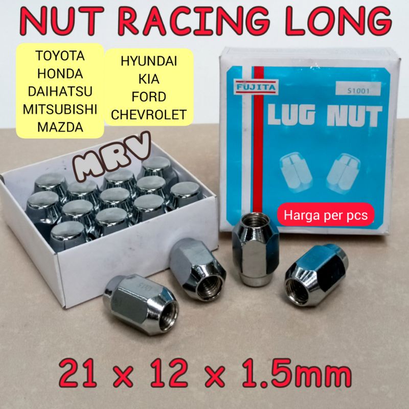 Jual LUG NUT RACING LONG 21x12x1.5mm Mur Baut Roda Fujita ( Harga ...