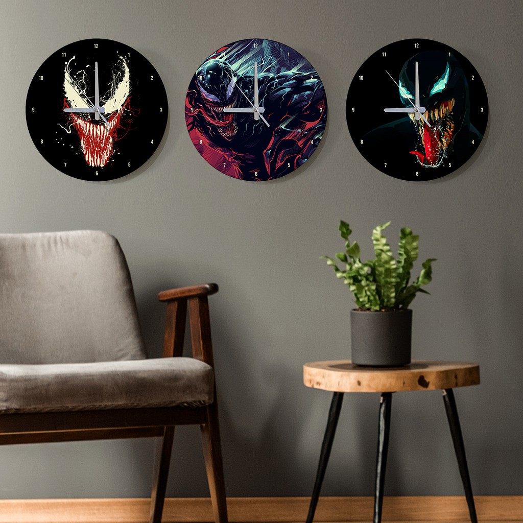 Jual Jam Dinding Venom Marvel Spiderman Wall Clock Jam Hiasan Dinding ...