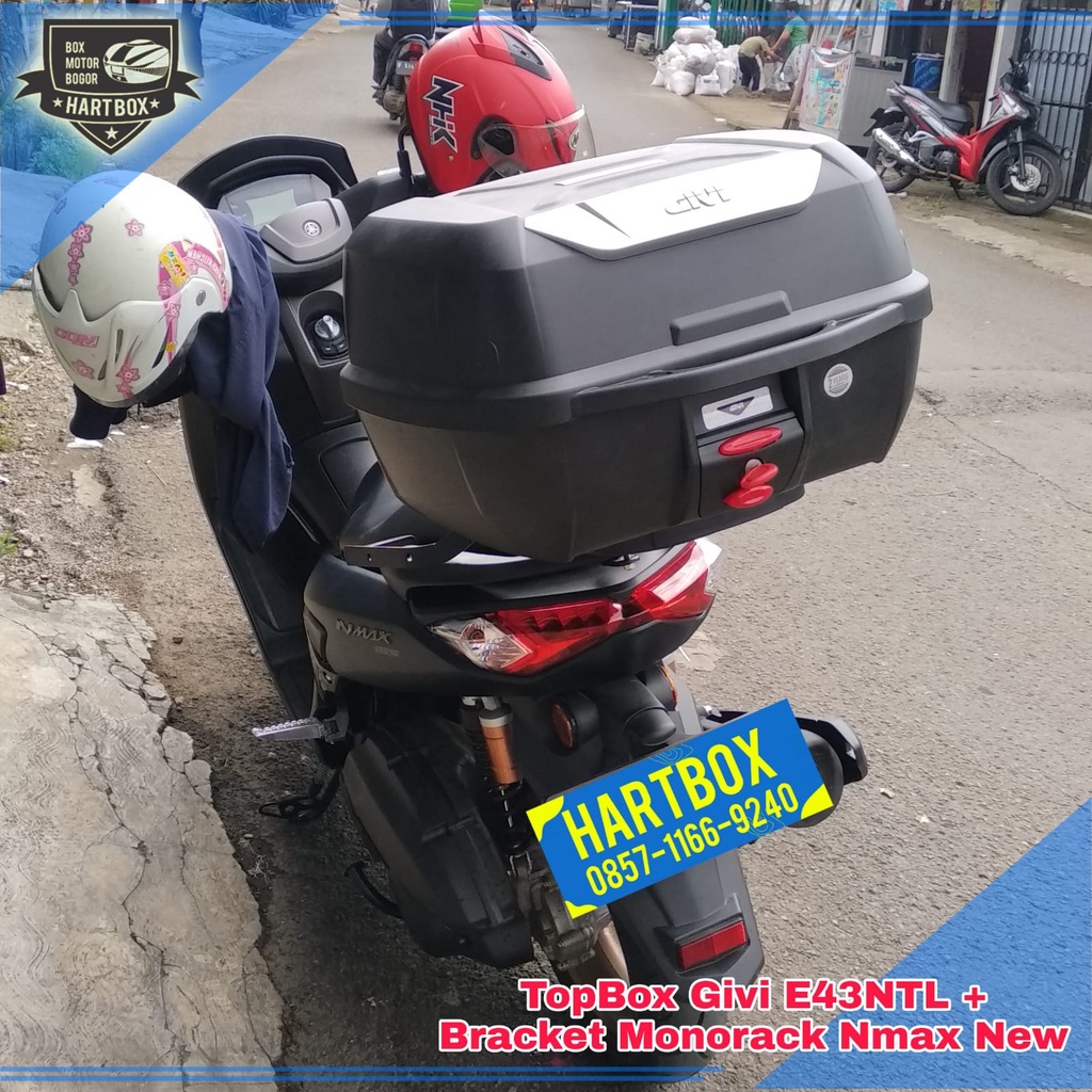 Jual Paket Murah Box Givi E43NTL + Bracket Monorack Nmax New | Box Givi ...