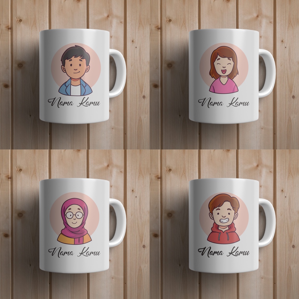 Jual Mug Custom Tema Karakter Bisa Ganti Nama Bahan Mug Keramik ...