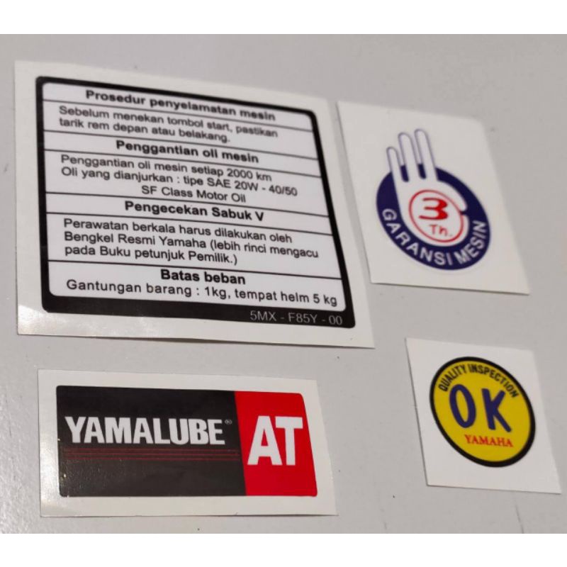 Jual sticker warning yamaha sticker pengaturan yamaha stiker prosedur ...