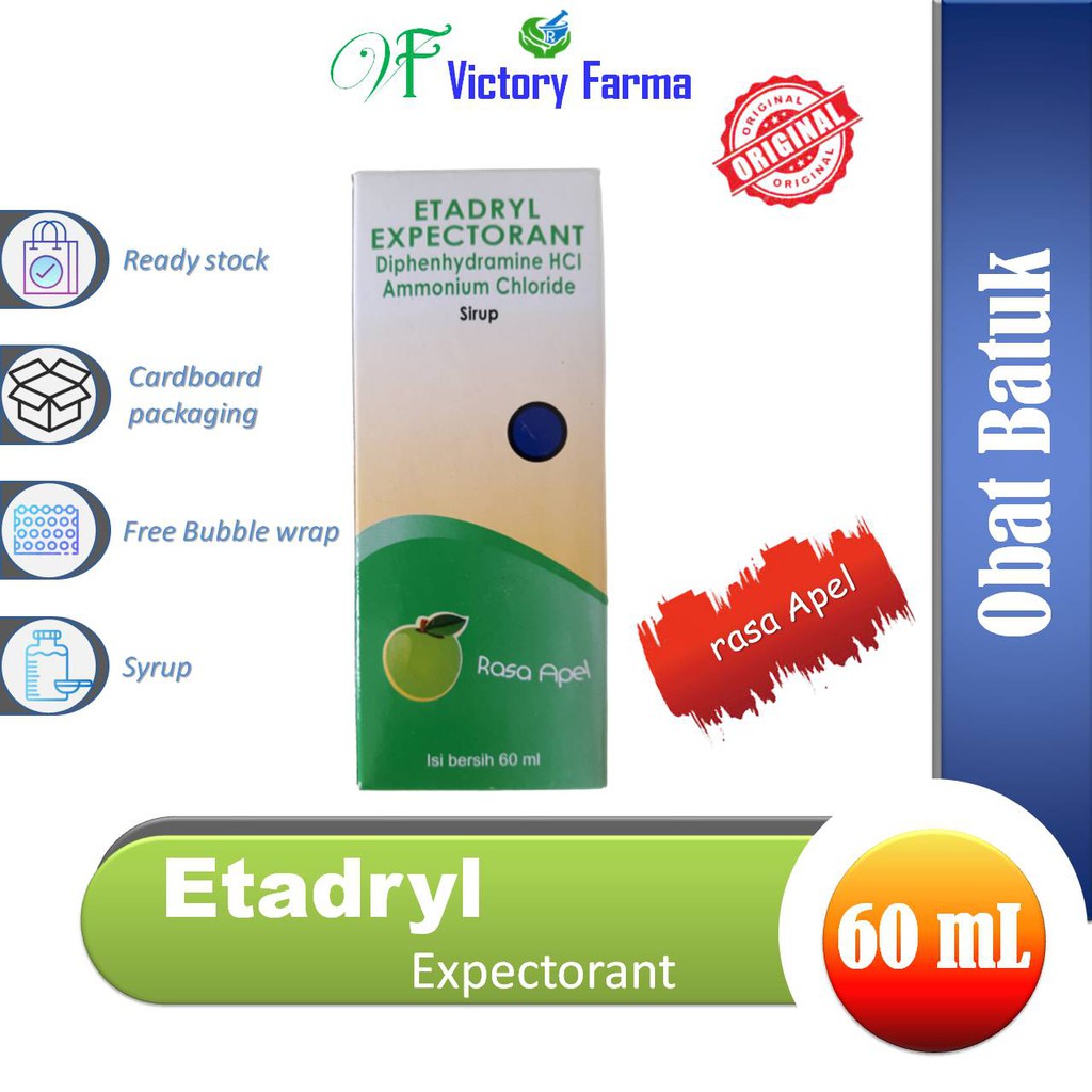 Jual Etadryl Expectorant Sirup 60 ml / Obat Batuk Indonesia|Shopee ...