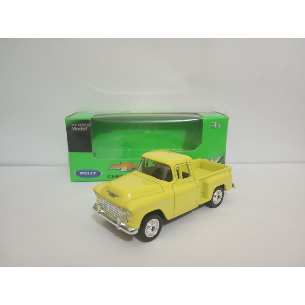 Jual Diecast Chevy stepside 1955 pickup kuning Welly skala 60 harga ...