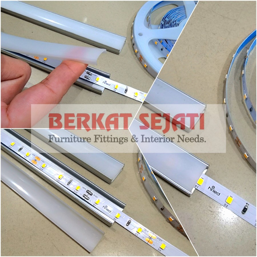 Jual List Rel Rumah Lampu LED Strip Alumunium Acrylic Cover HITAM ...