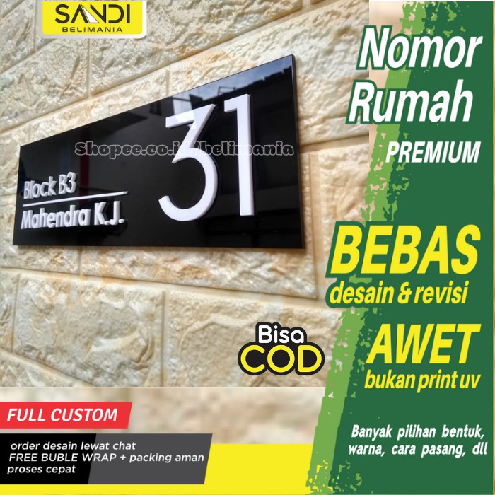 Jual PAPAN NOMOR RUMAH AKRILIK | NOMER RUMAH AKRILIK | NO RUMAH AKRILIK ...
