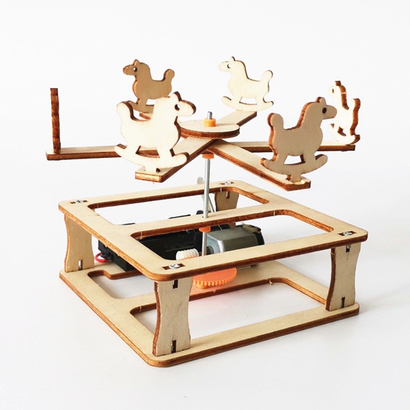 Jual Mainan Komidi Putar Edukasi DIY Komedi Kayu Rakit Carousel Science ...