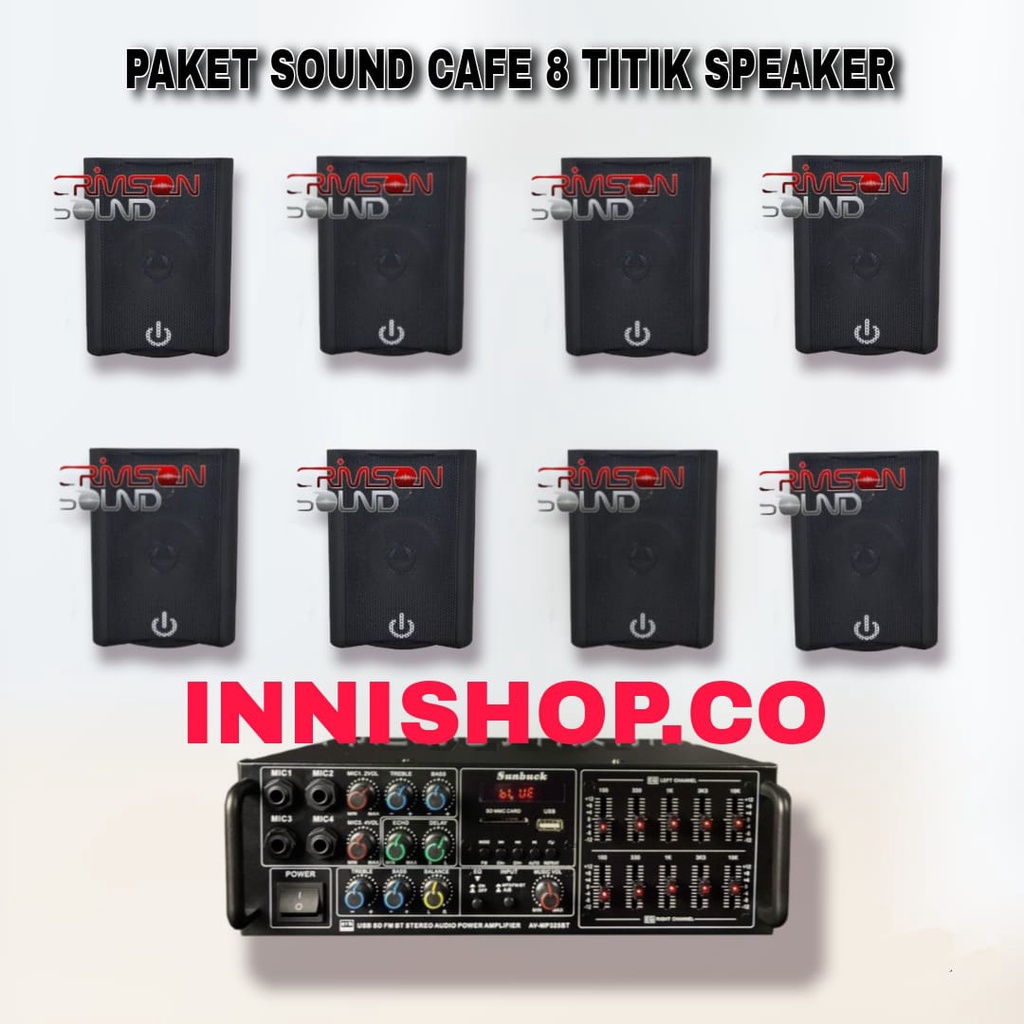 Jual PAKET SOUND SYSTEM CAFE RESTO 8 TITIK SPEAKER AMPLIFIER USB ...